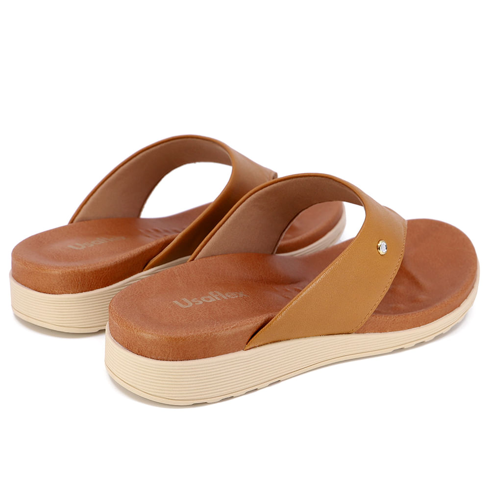 Chinelo Salto Plataforma Couro Marrom - Loja Online | Usaflex