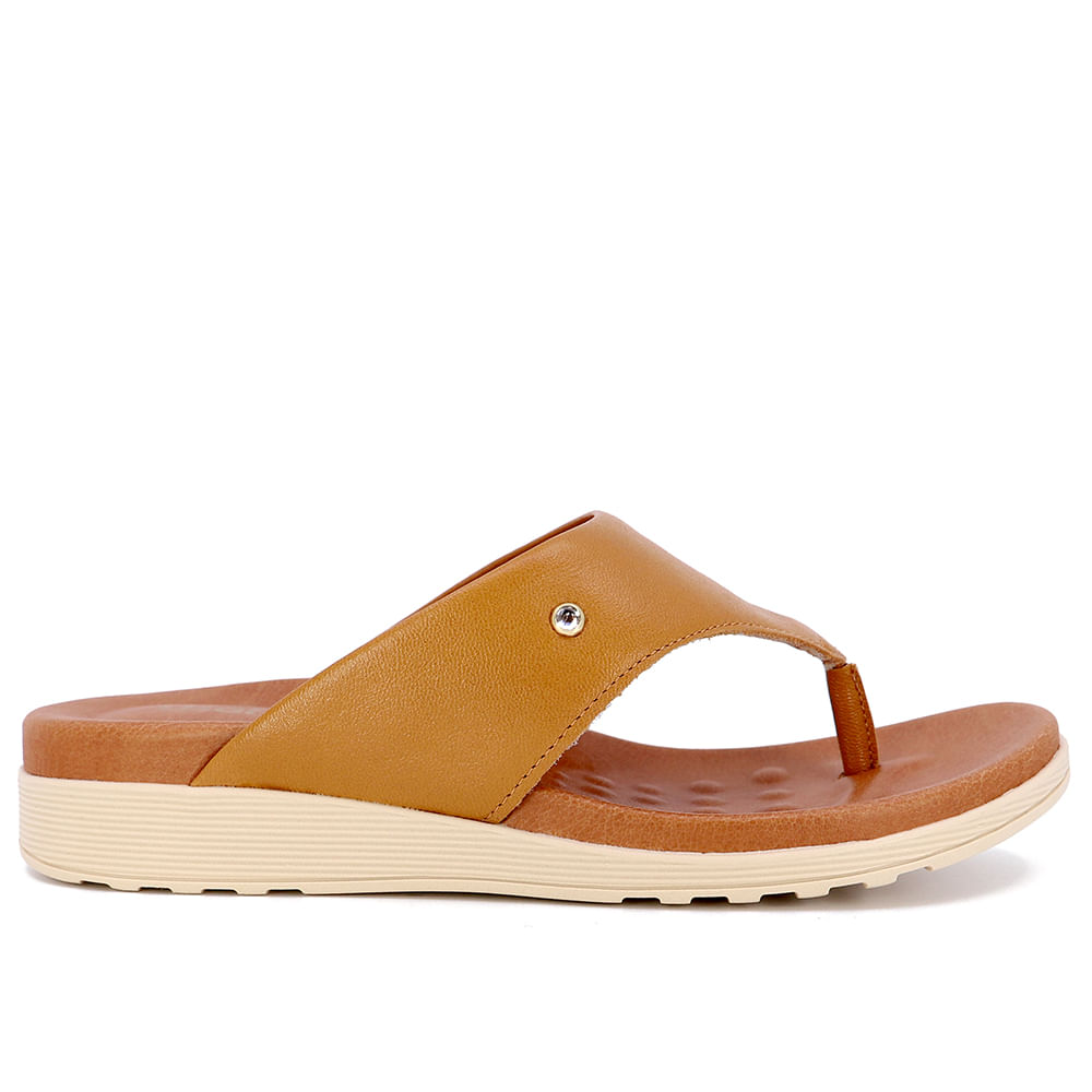 Chinelo Salto Plataforma Couro Marrom - Loja Online | Usaflex