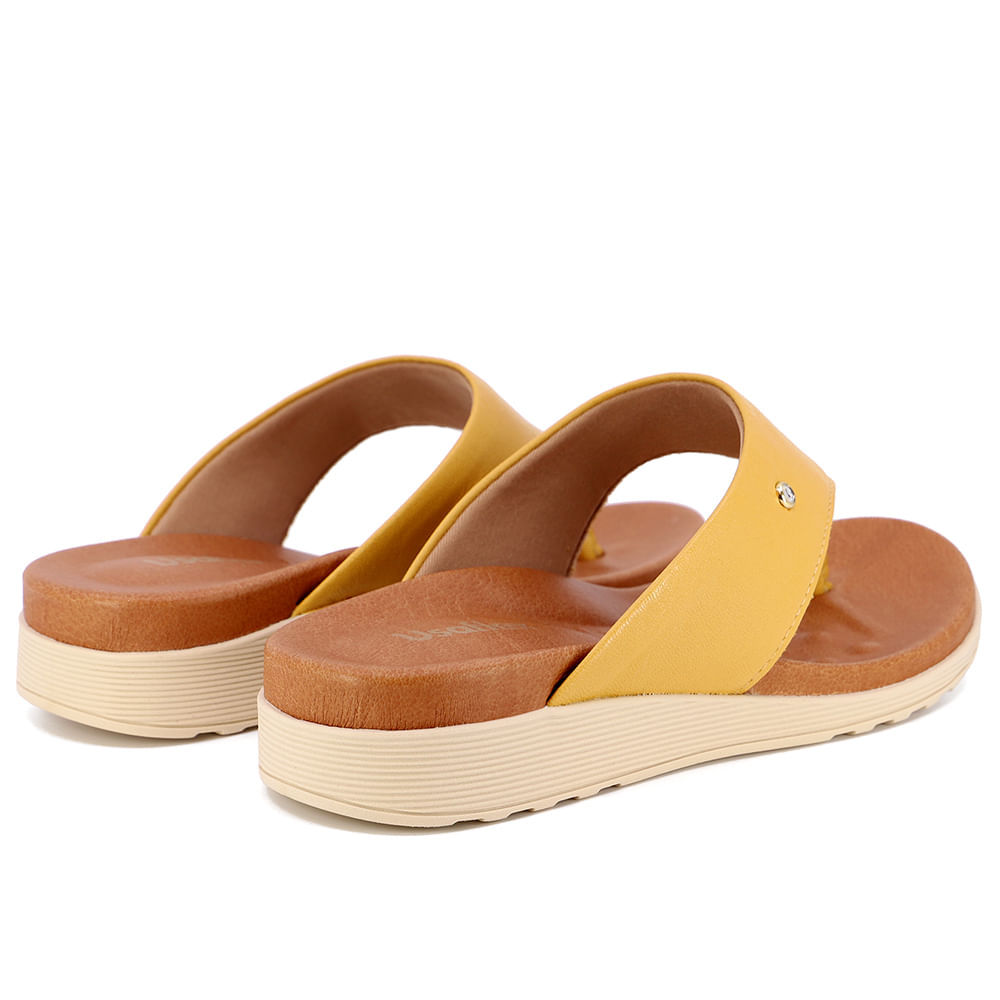 Chinelo Salto Plataforma Couro Amarelo - Loja Online | Usaflex