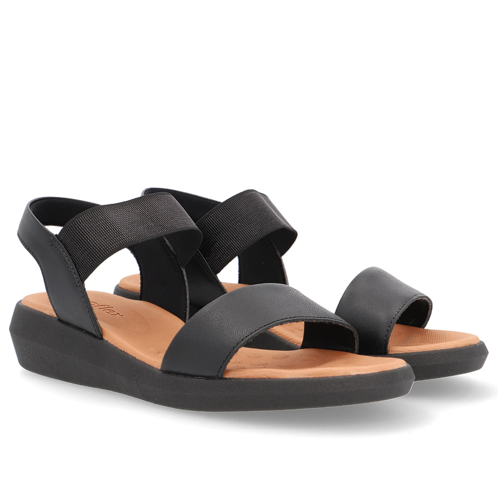 Sandália Salto Plataforma Couro Preto - Loja Online | Usaflex