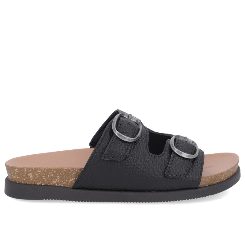 Slide Birken Preto Couro Fivela - Loja Online | Usaflex