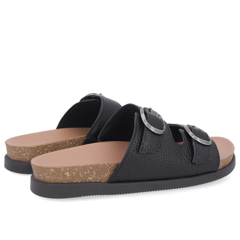 Slide Birken Preto Couro Fivela - Loja Online | Usaflex