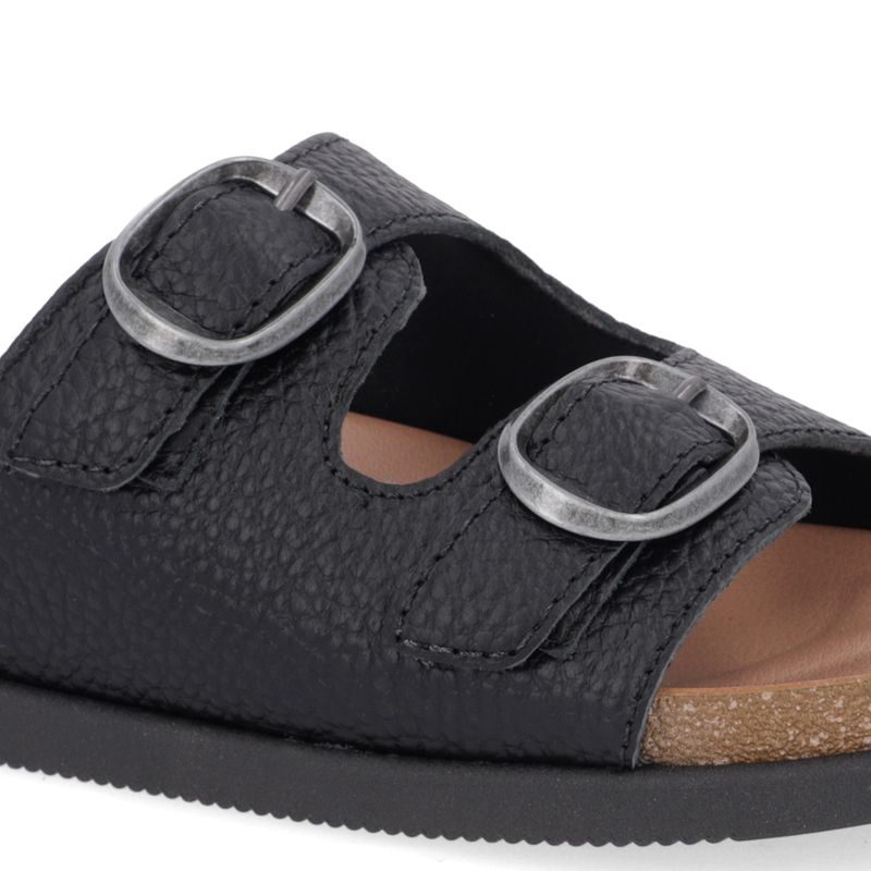 Slide Birken Preto Couro Fivela - Loja Online | Usaflex