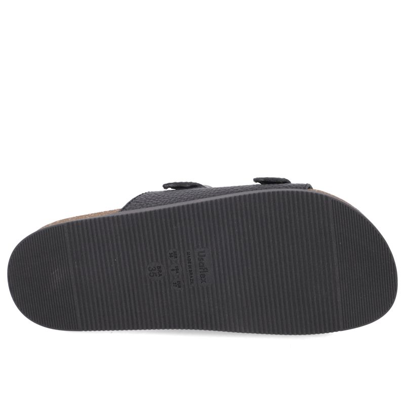 Slide Birken Preto Couro Fivela - Loja Online | Usaflex