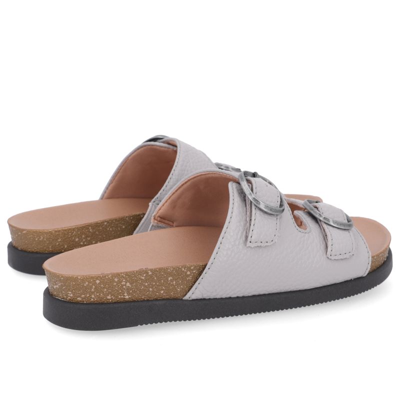 Slide Birken Cinza Couro Fivela - Loja Online | Usaflex