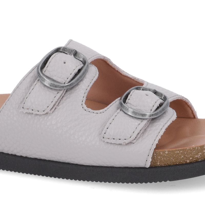 Slide Birken Cinza Couro Fivela - Loja Online | Usaflex