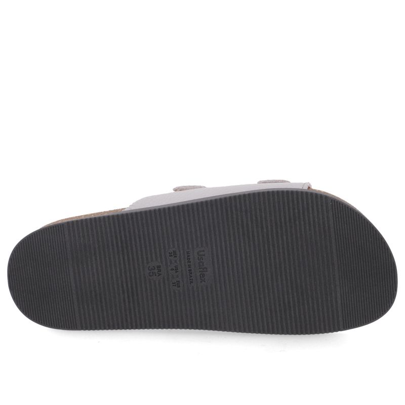Slide Birken Cinza Couro Fivela - Loja Online | Usaflex