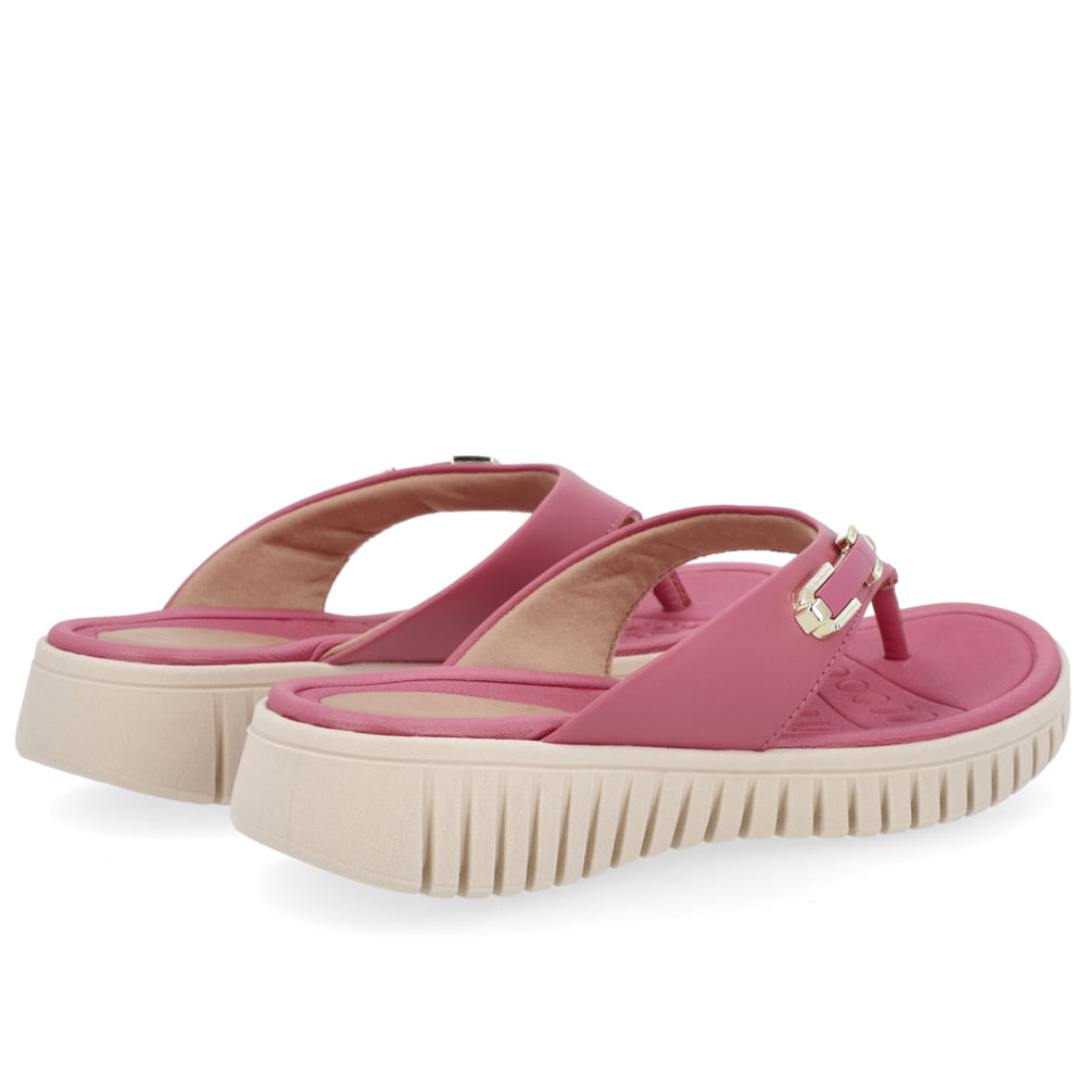 Chinelo Salto Plataforma Couro Rosa Enfeite - Loja Online | Usaflex