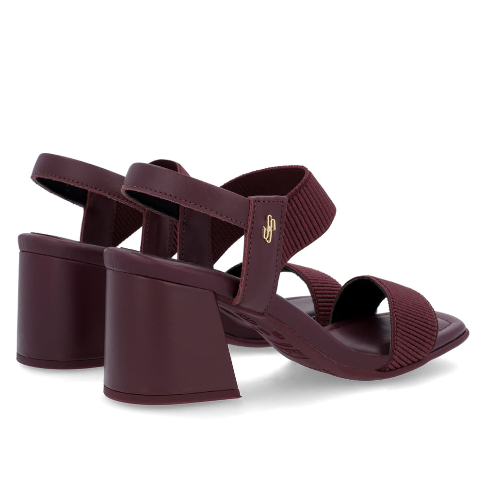 Sandália Salto Bloco Couro Roxo Tira Elástico - Loja Online | Usaflex