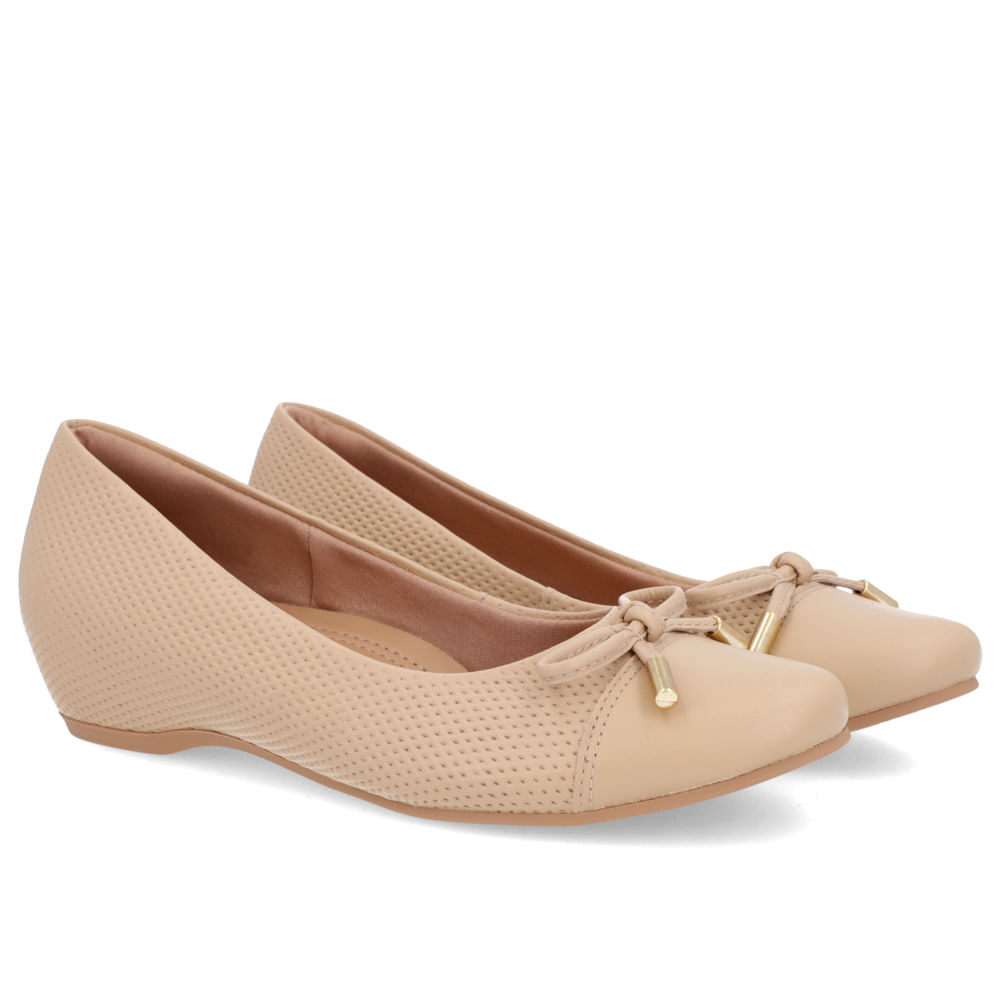 Sapatilha Bege Couro Estampa - Loja Online | Usaflex