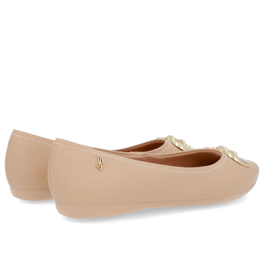 Sapatilha Bege Couro Rasteira - Loja Online | Usaflex