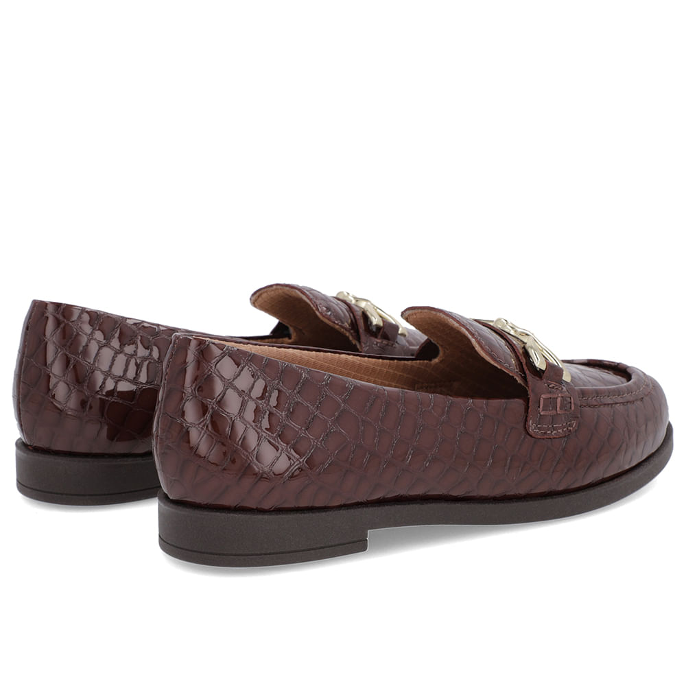 Mocassim Verniz Croco Marrom Tira Bridão - Loja Online | Usaflex - Loja ...