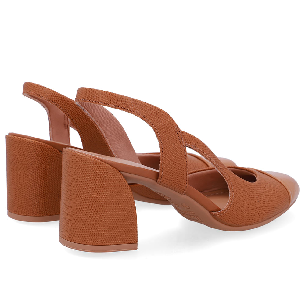 Slingback Marrom Bico Redondo Recorte Lateral - Loja Online | Usaflex ...